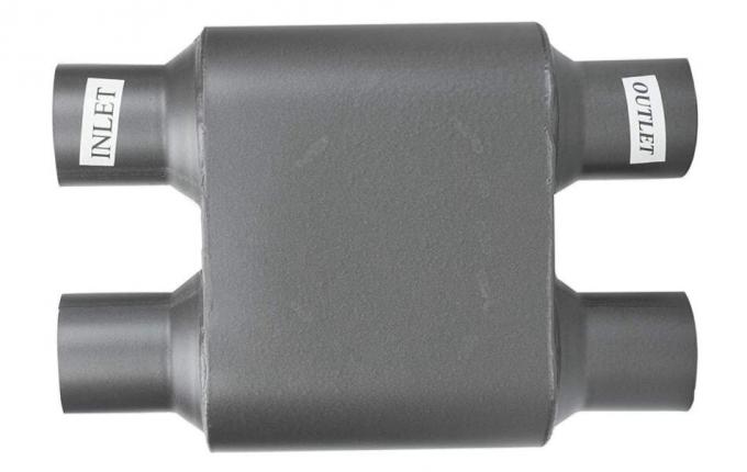 Dual Inlet Dual Outlet Muffler Stainless Chambered Muffler 13inch Length